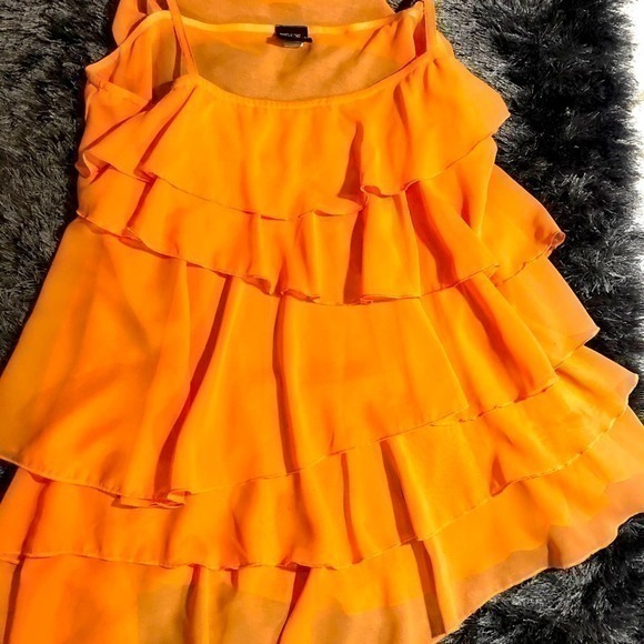 FUBU | Tops | Vintage Fubu Orange Ruffle Blouse Size Xl | Poshmark